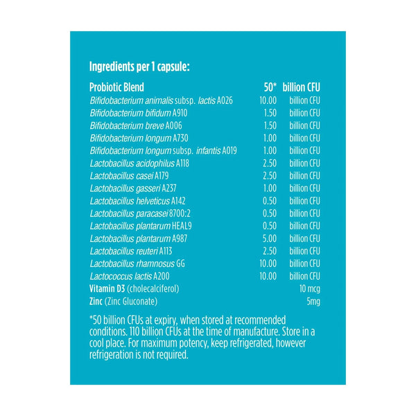 Advanced Gut Health Daily Probiotic Immune + Vitamin D and Zinc – NutriChem
