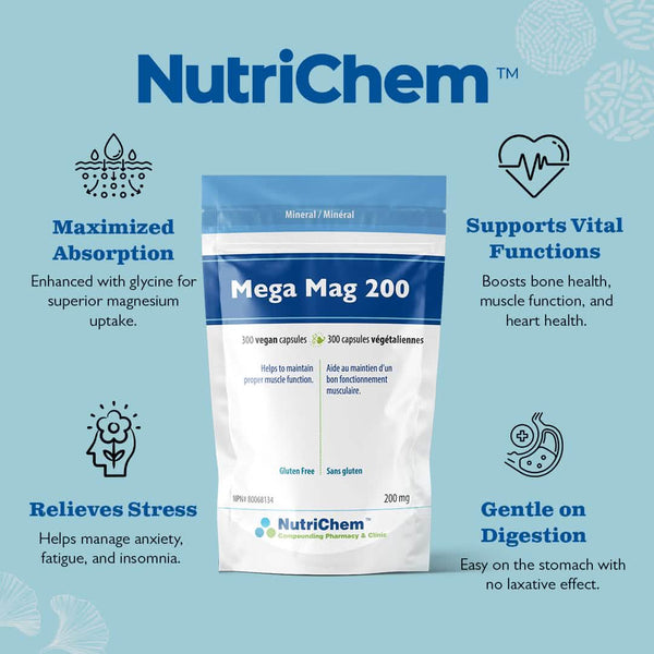 Mega Mag 200 Magnesium Supplement - NutriChem